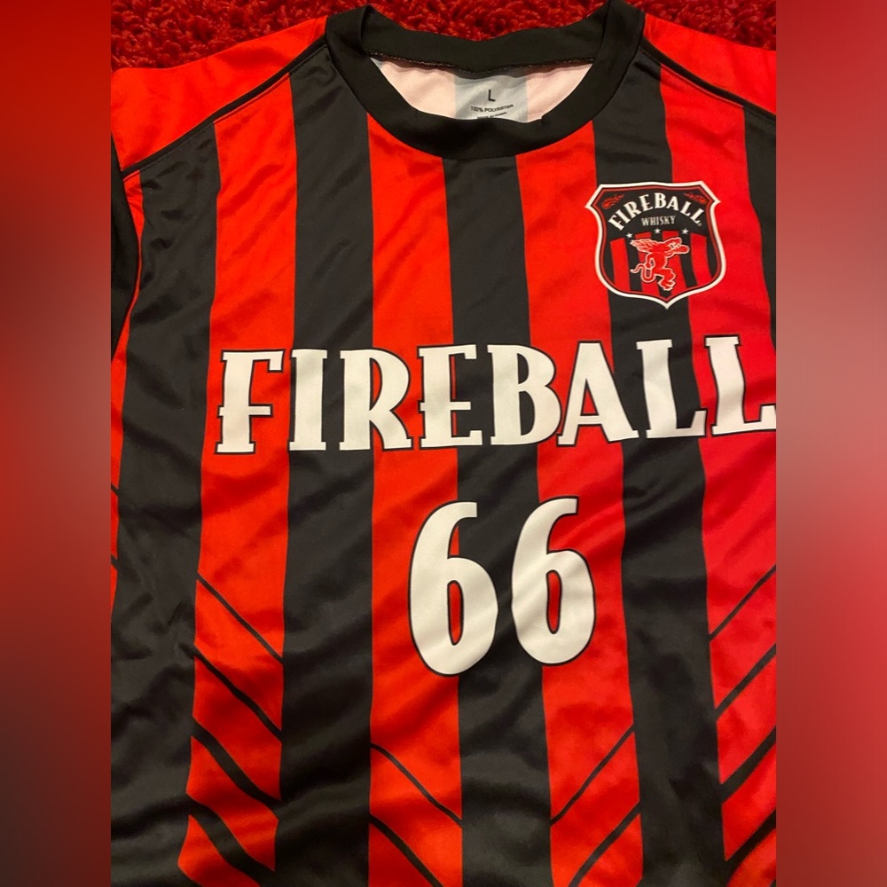 Fireball Whiskey 66 Men Soccer Jersey Size Large Exce… - Gem